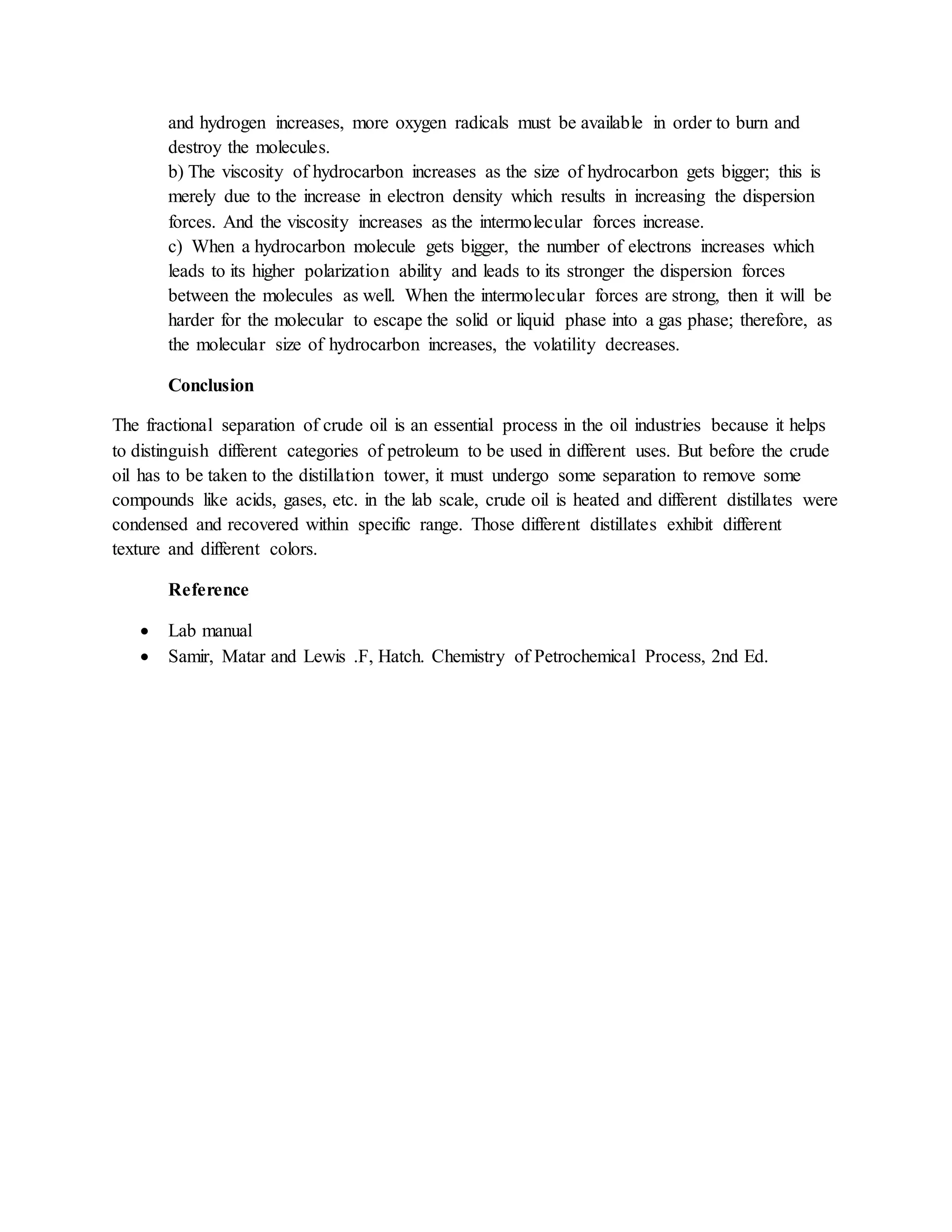 Crude Oil Fractional Distillation | DOCX