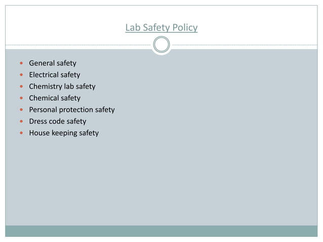 Lab policy | PPTX | First Aid | Injuries