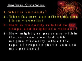 Lab Power Point For Plp Analysis Of Magma Viscosity | PPT