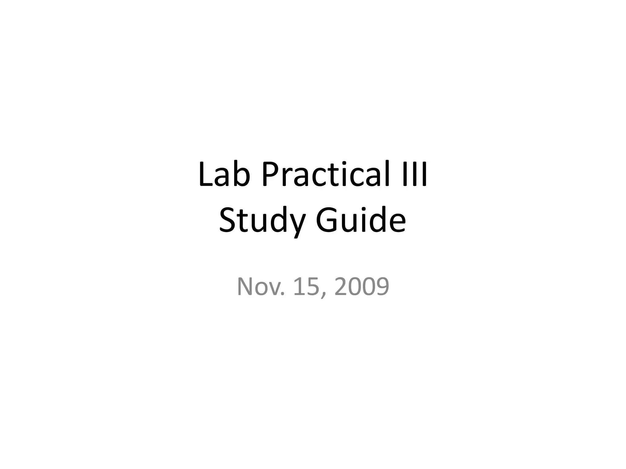 Lab Practical Iii | PPT