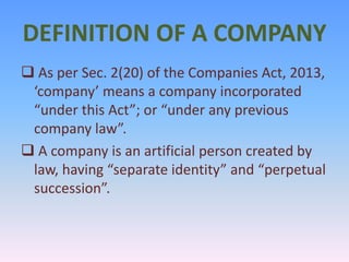 nature and definition of a company | PPTX