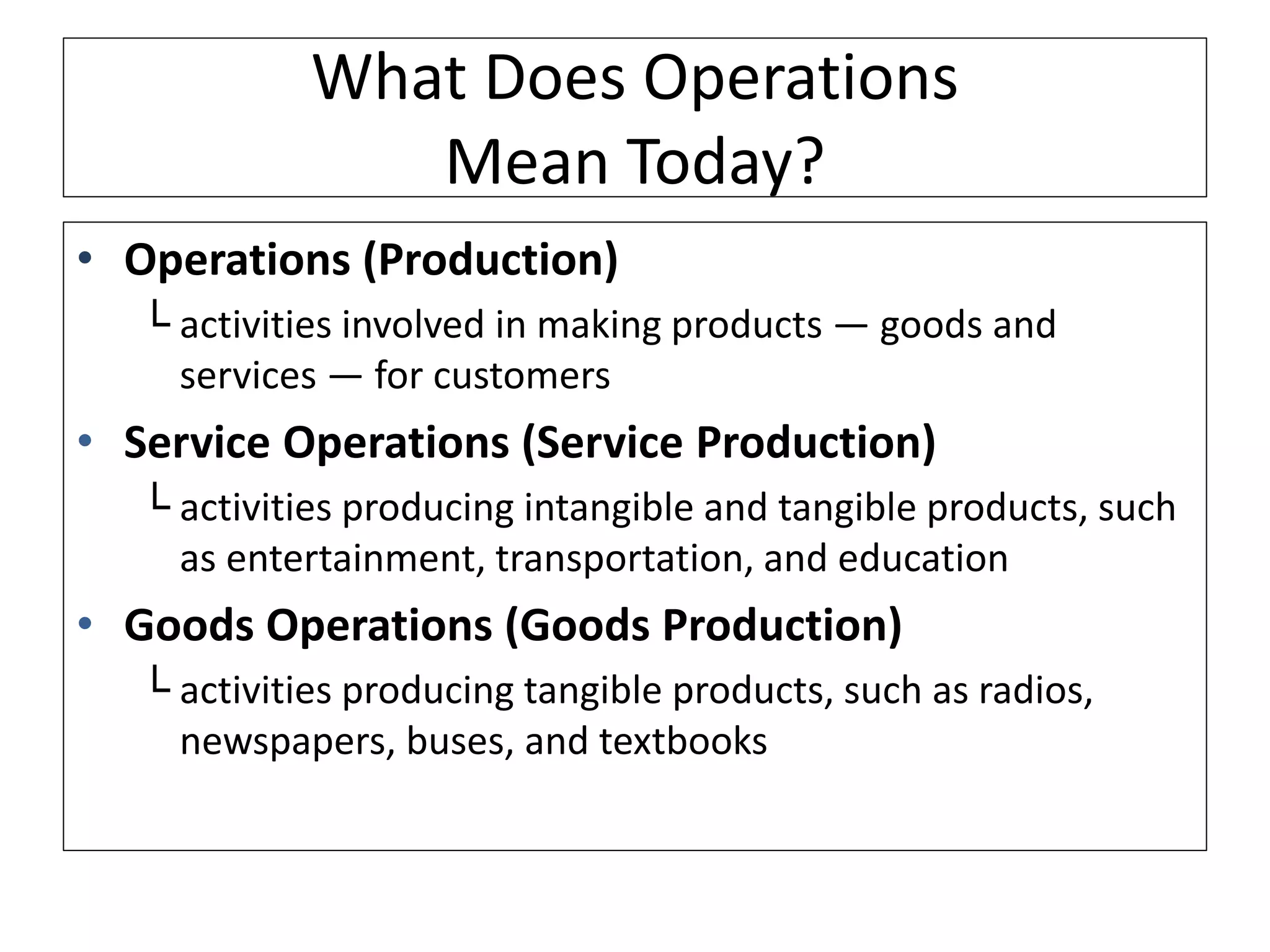 Operations Management and Quality | PPTX