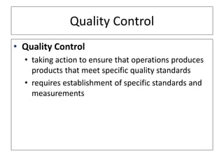 Operations Management and Quality | PPTX