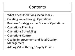Operations Management and Quality | PPTX