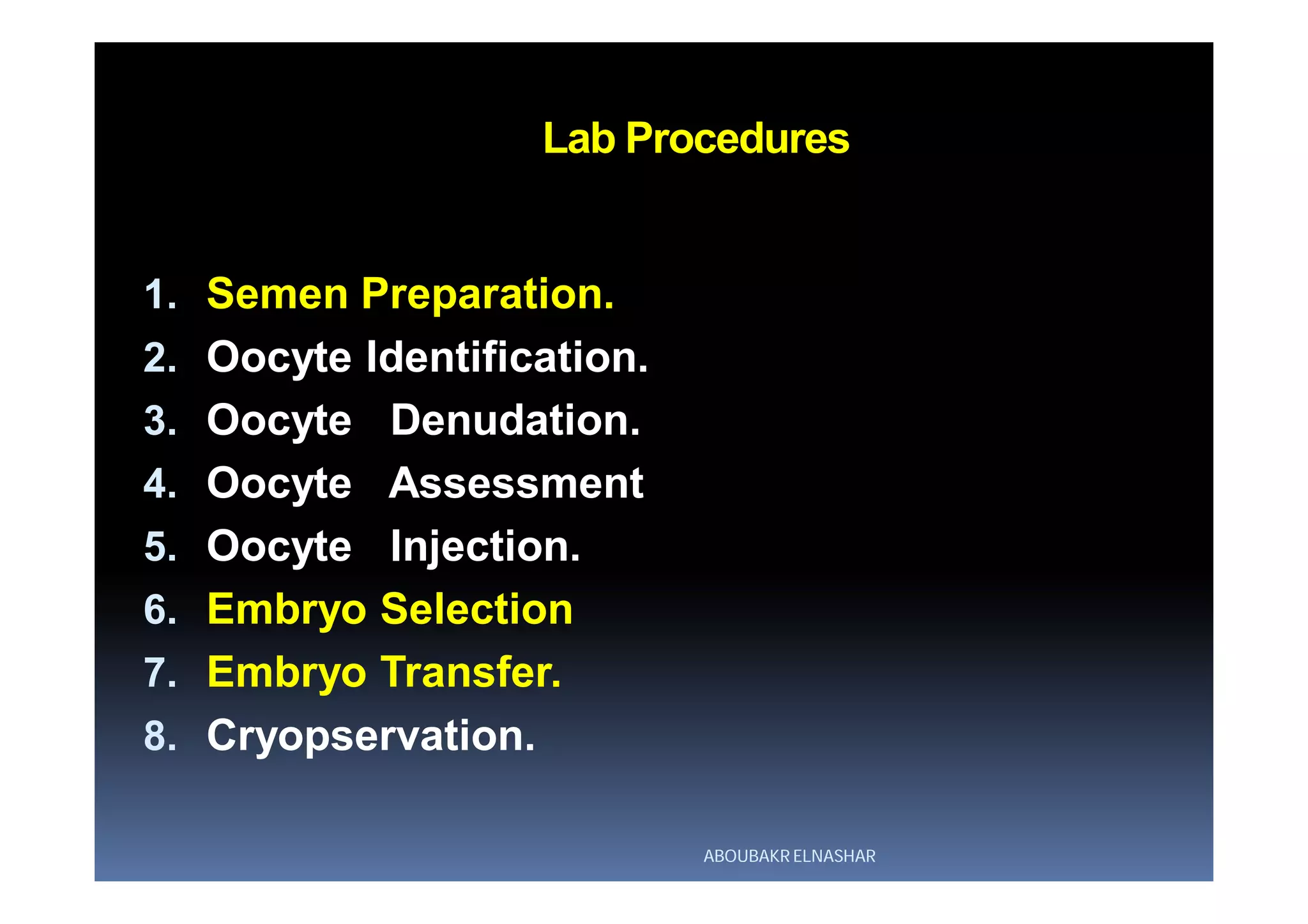 ICSI Lab procedures for gynecologist | PDF