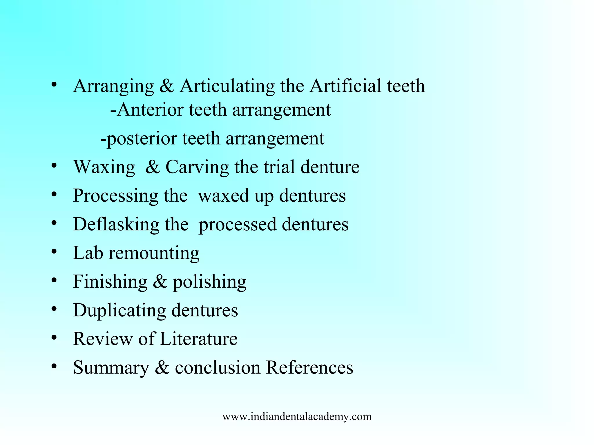 Lab procedures in complete denture prosthodontics /certified fixed ...