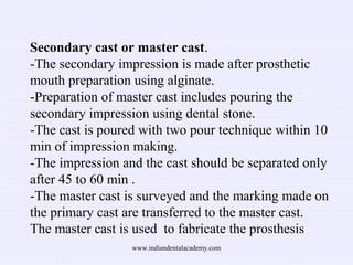 Lab procedures in rpd/ dental implant courses | PPT