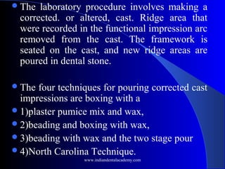 Lab procedures in cast partial dentures / dental lab courses | PPT