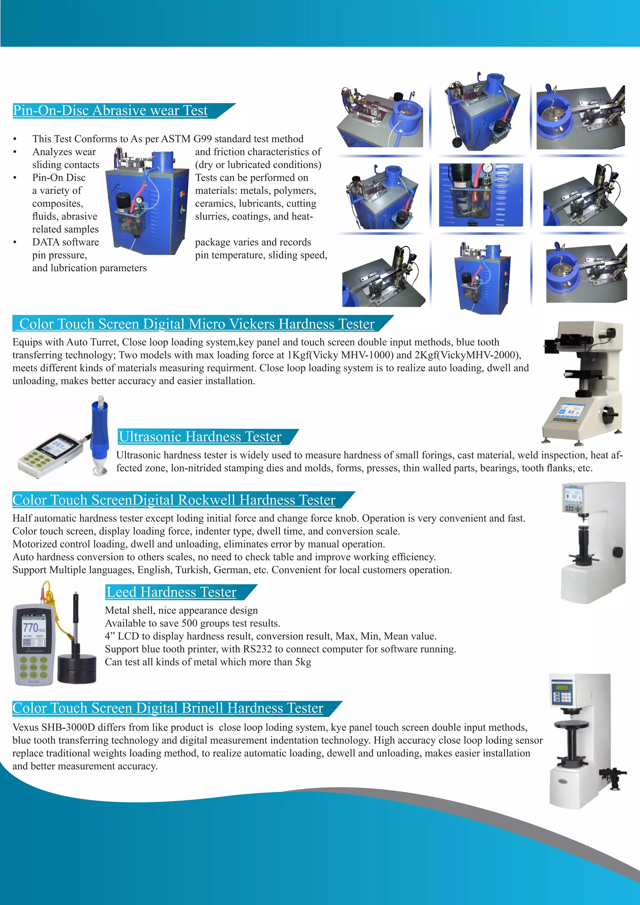Testing/Manufacture/Lab product catalogue | PDF