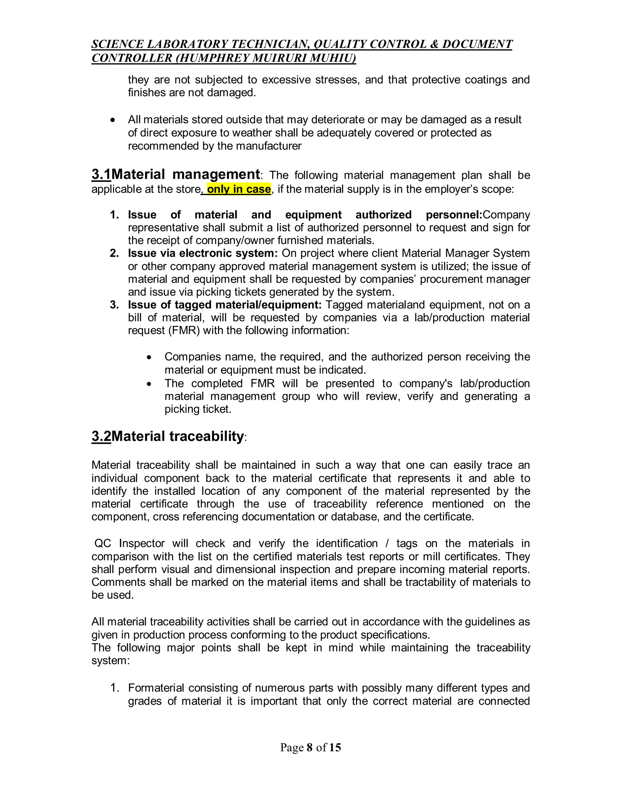 Lab&production quality control manual | PDF