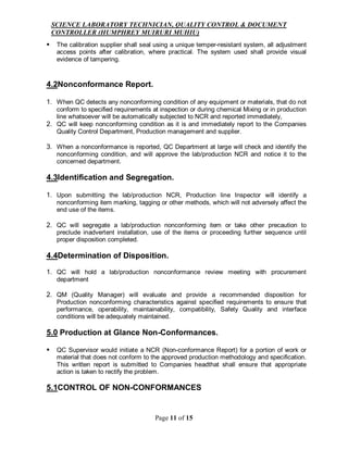 Lab&production quality control manual | PDF