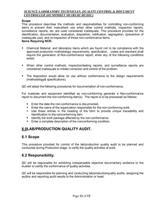 Lab&production quality control manual | PDF