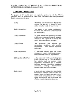 Lab&production quality control manual | PDF