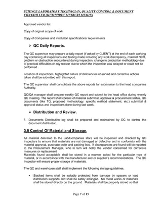 Lab&production quality control manual | PDF