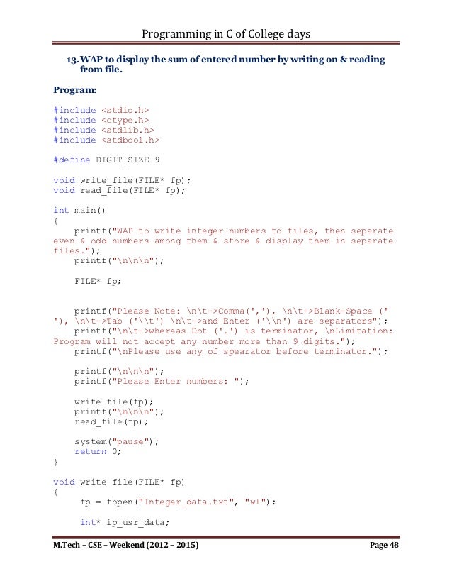 Lab Programs In C 