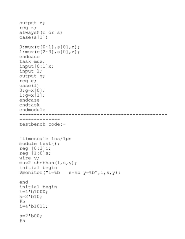 Verilog codes and testbench codes for basic digital electronic circuits ...