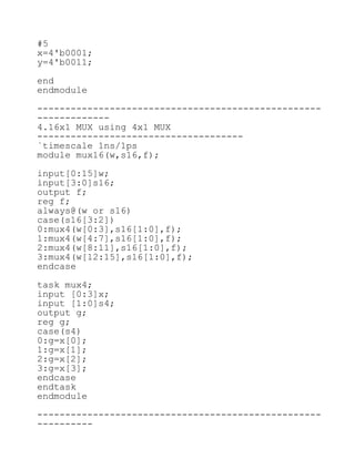 Verilog codes and testbench codes for basic digital electronic circuits ...