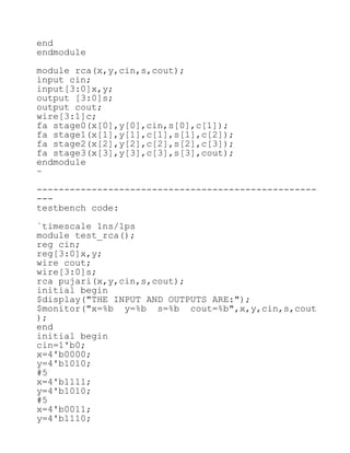 Verilog codes and testbench codes for basic digital electronic circuits ...