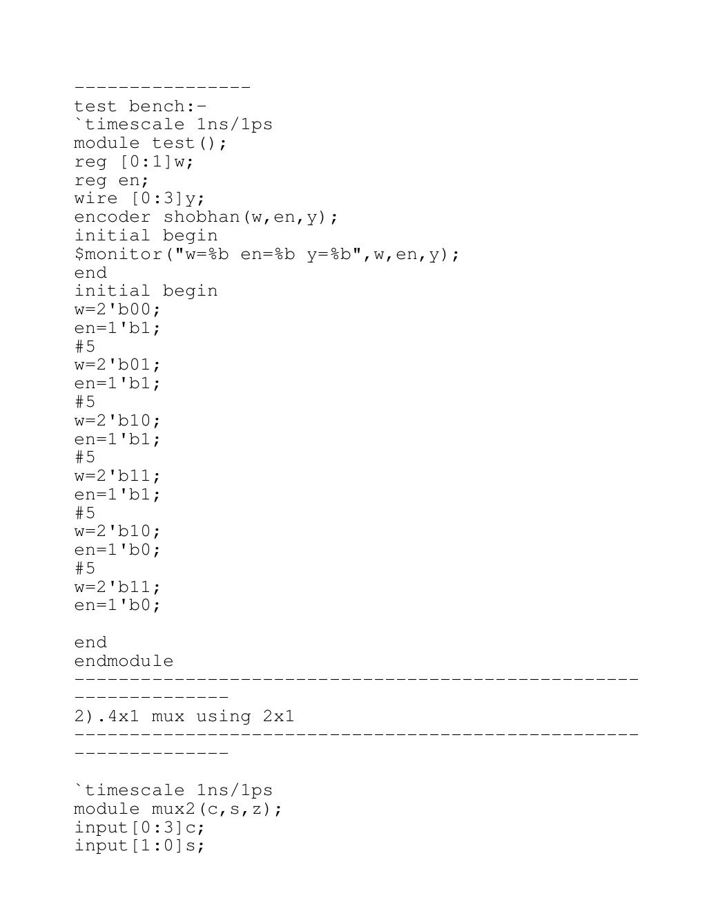 Verilog Codes And Testbench Codes For Basic Digital Electronic Circui