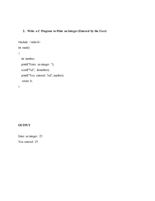 B.Com 1year Lab programs | PDF