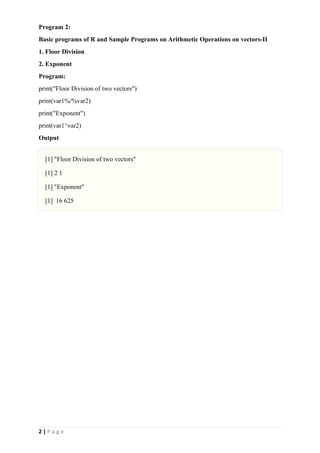 Introduction to Data Science With R Lab Record | PDF