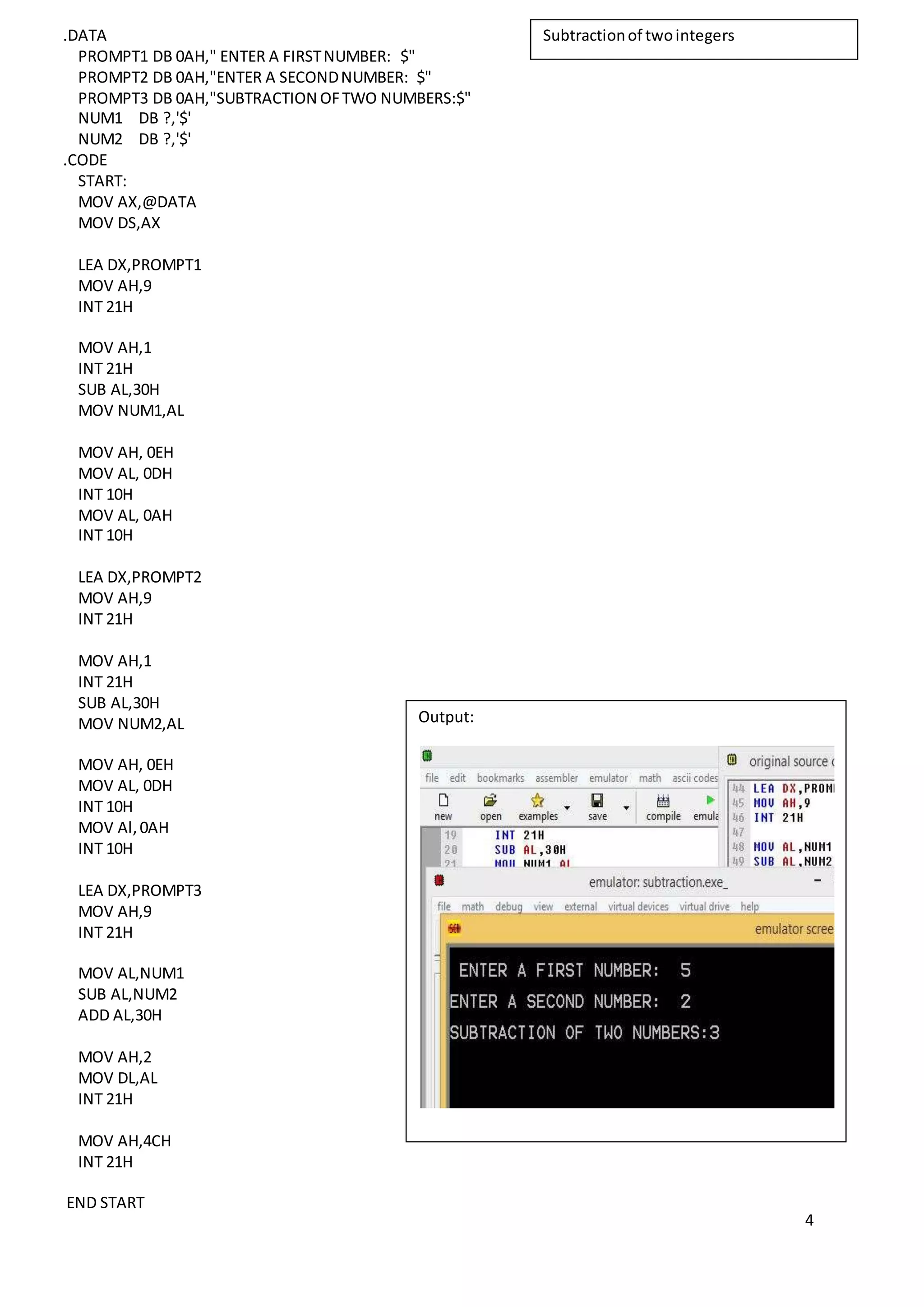 Microprocessor And Micro Controller Lab Assembly Programming Docx
