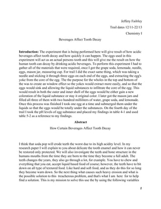 Lab report tooth decay | PDF