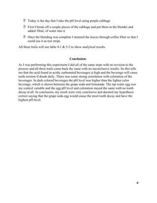 Lab report tooth decay | PDF