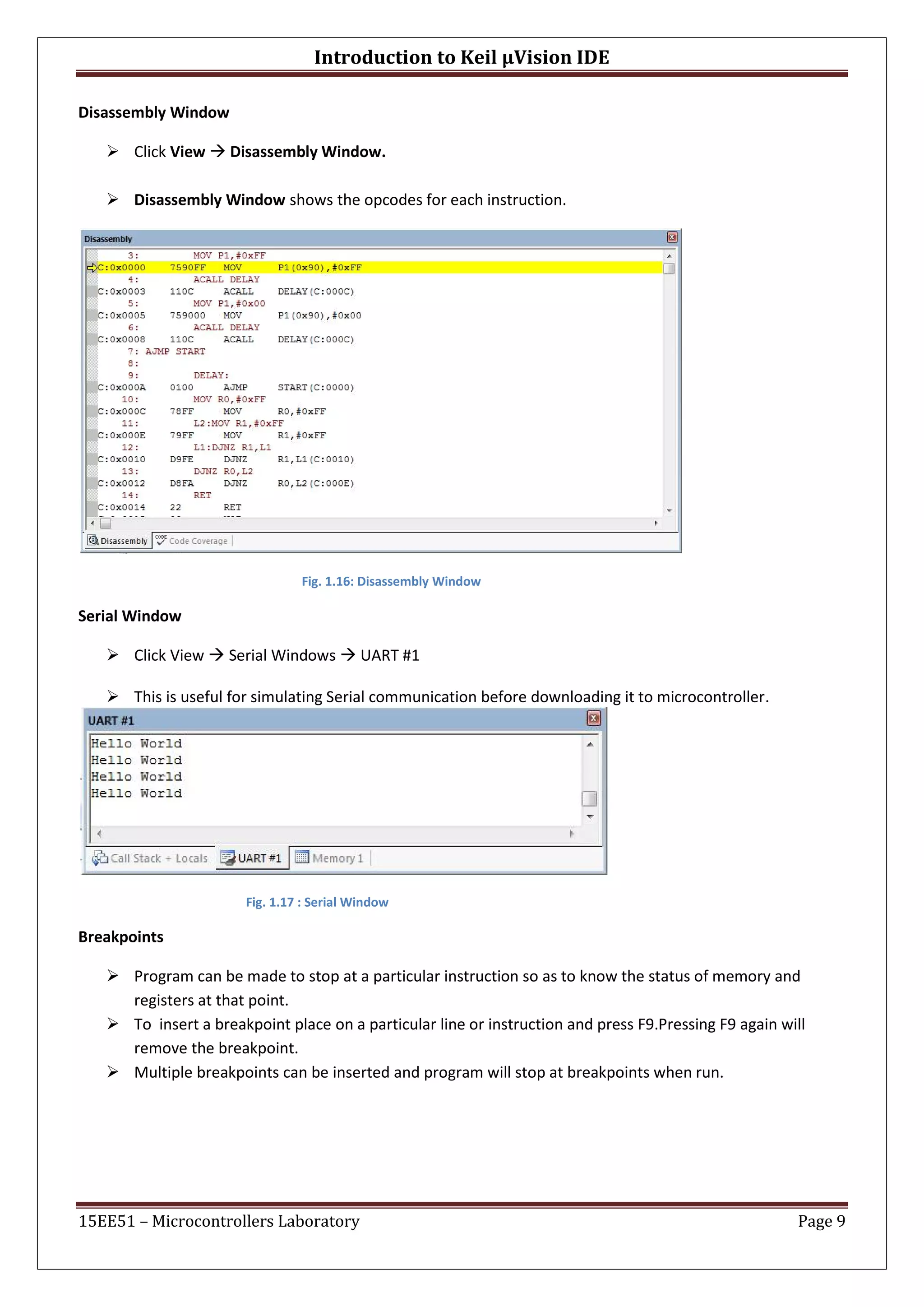 15EE51 - Microcontrollers Laboratory | PDF | Operating Systems | Computer Software and Applications