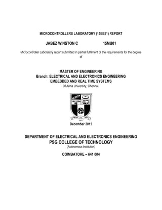 15EE51 - Microcontrollers Laboratory | PDF | Operating Systems | Computer Software and Applications