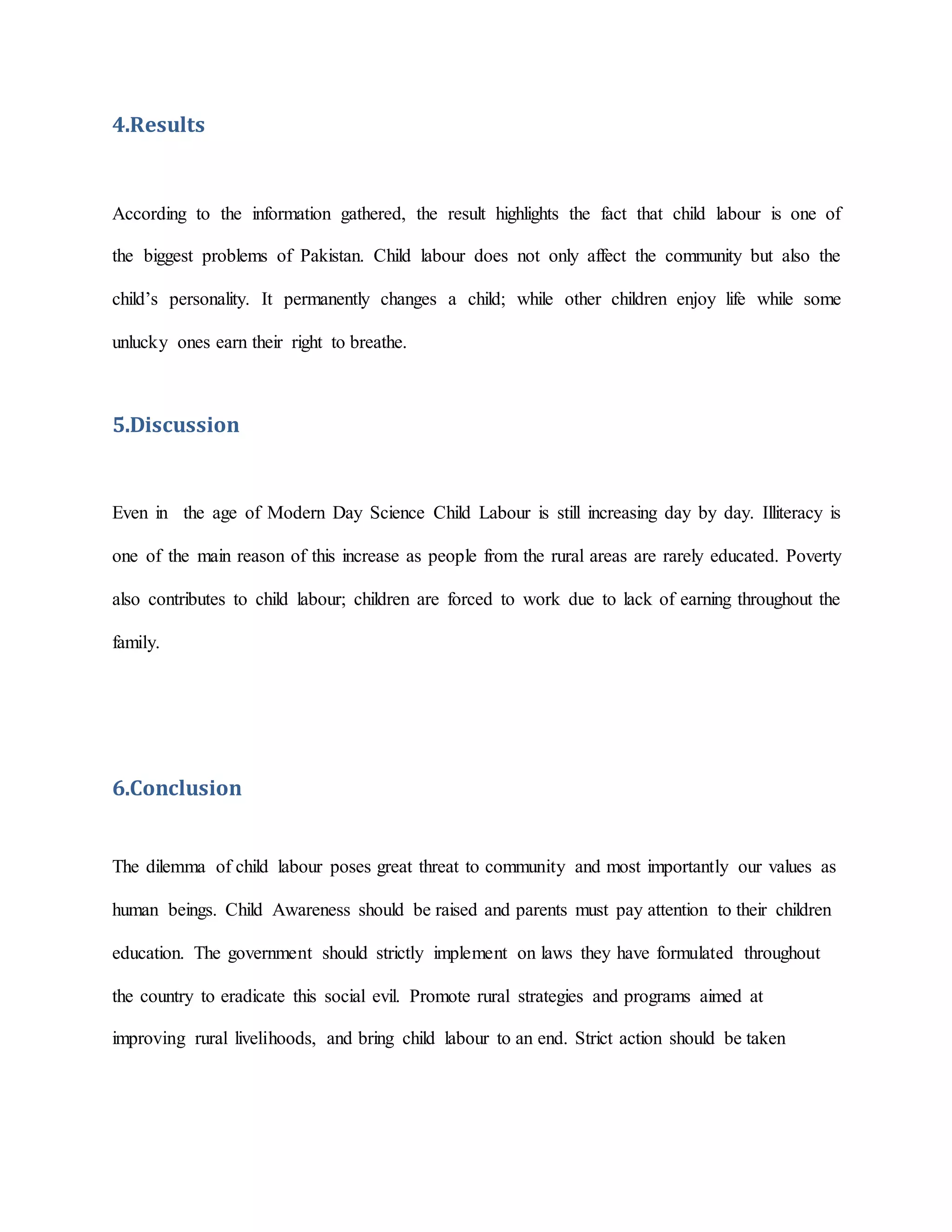 Child Labor In Pakistan | DOCX