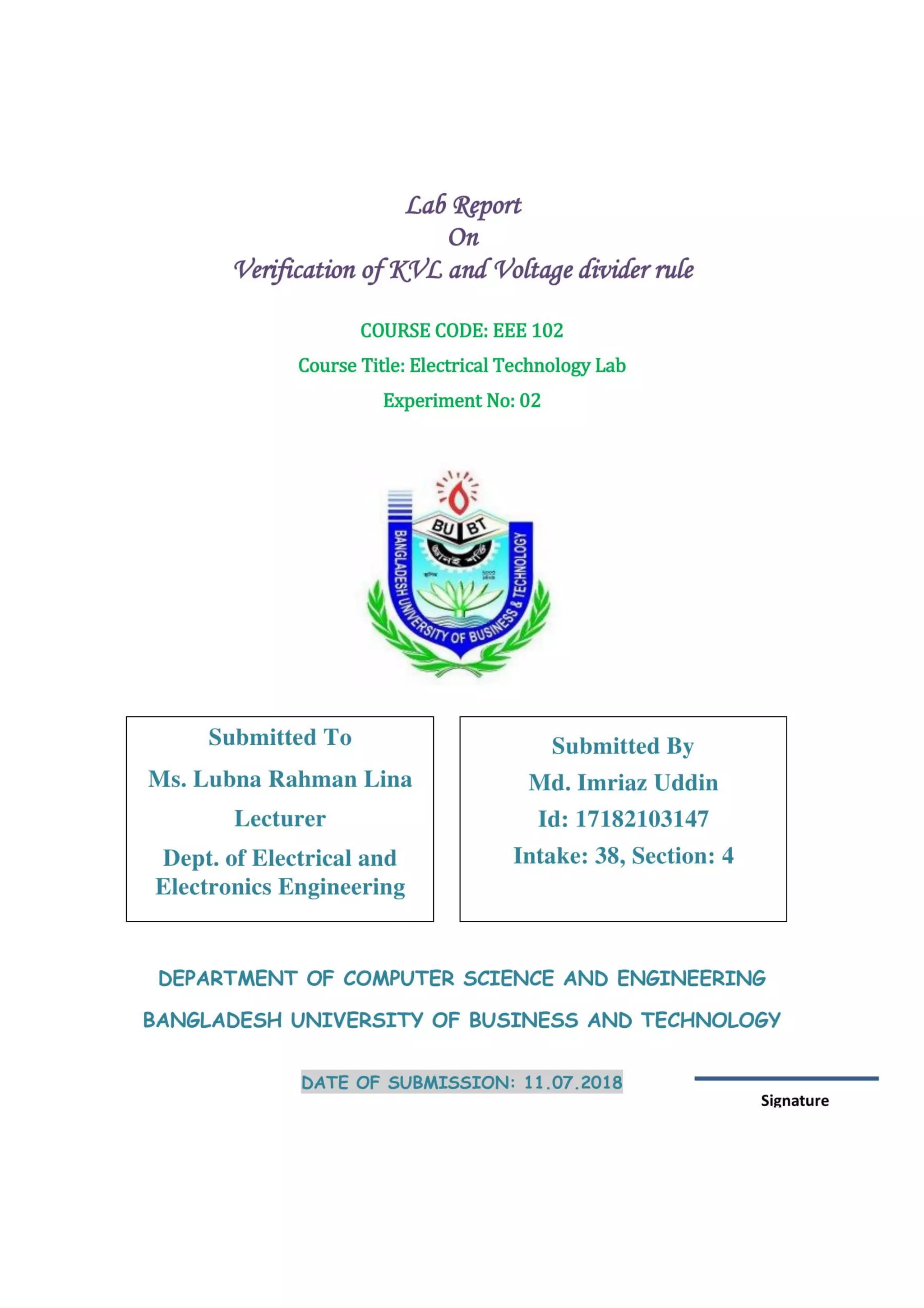 Verification of KVL and Voltage Divider Rule | PDF