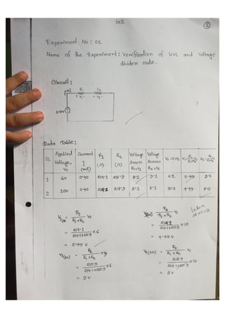 Verification of KVL and Voltage Divider Rule | PDF