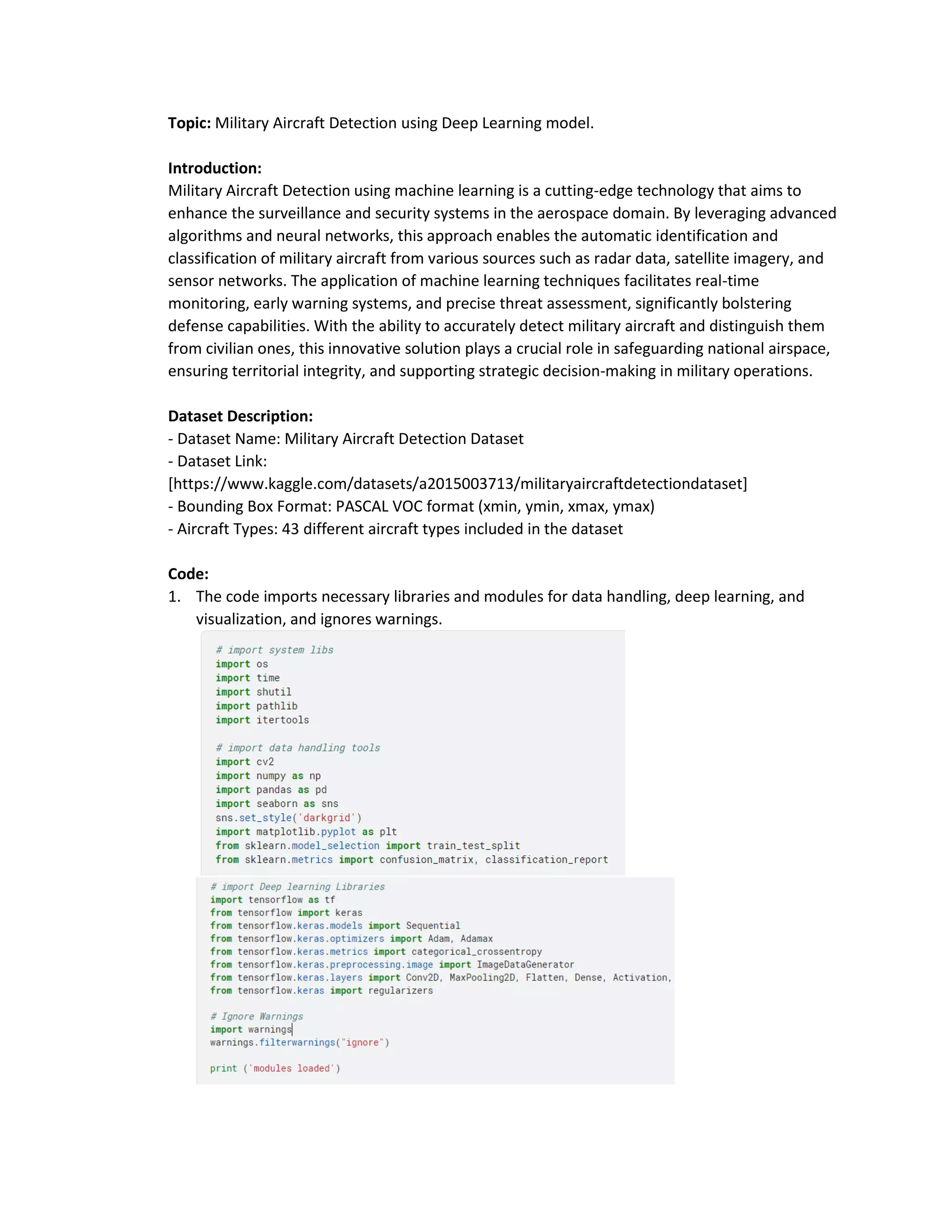 Military Aircraft Detection Using Deep Learning Model Pdf