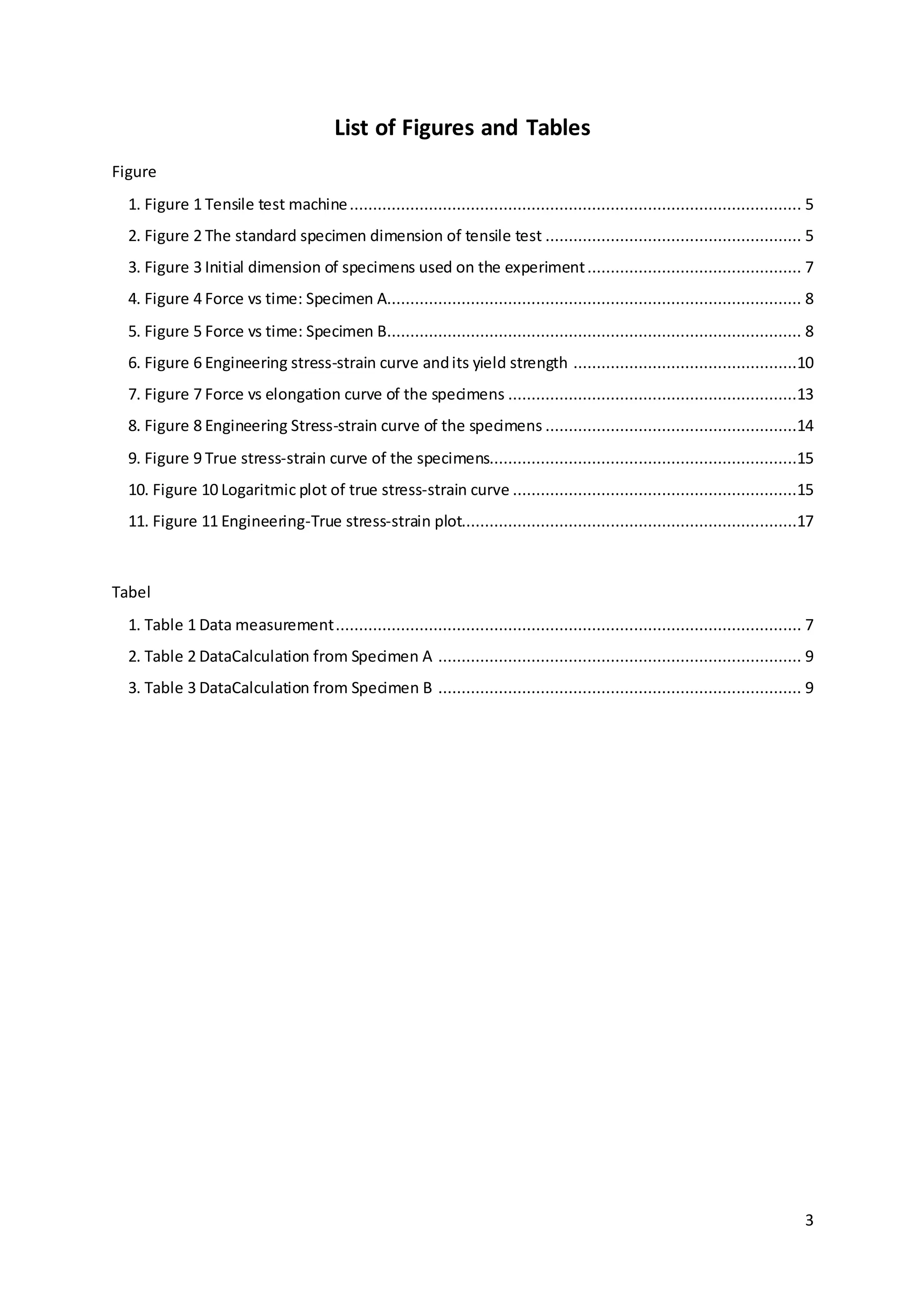 Lab report engineering materials lab - tensile test | DOCX