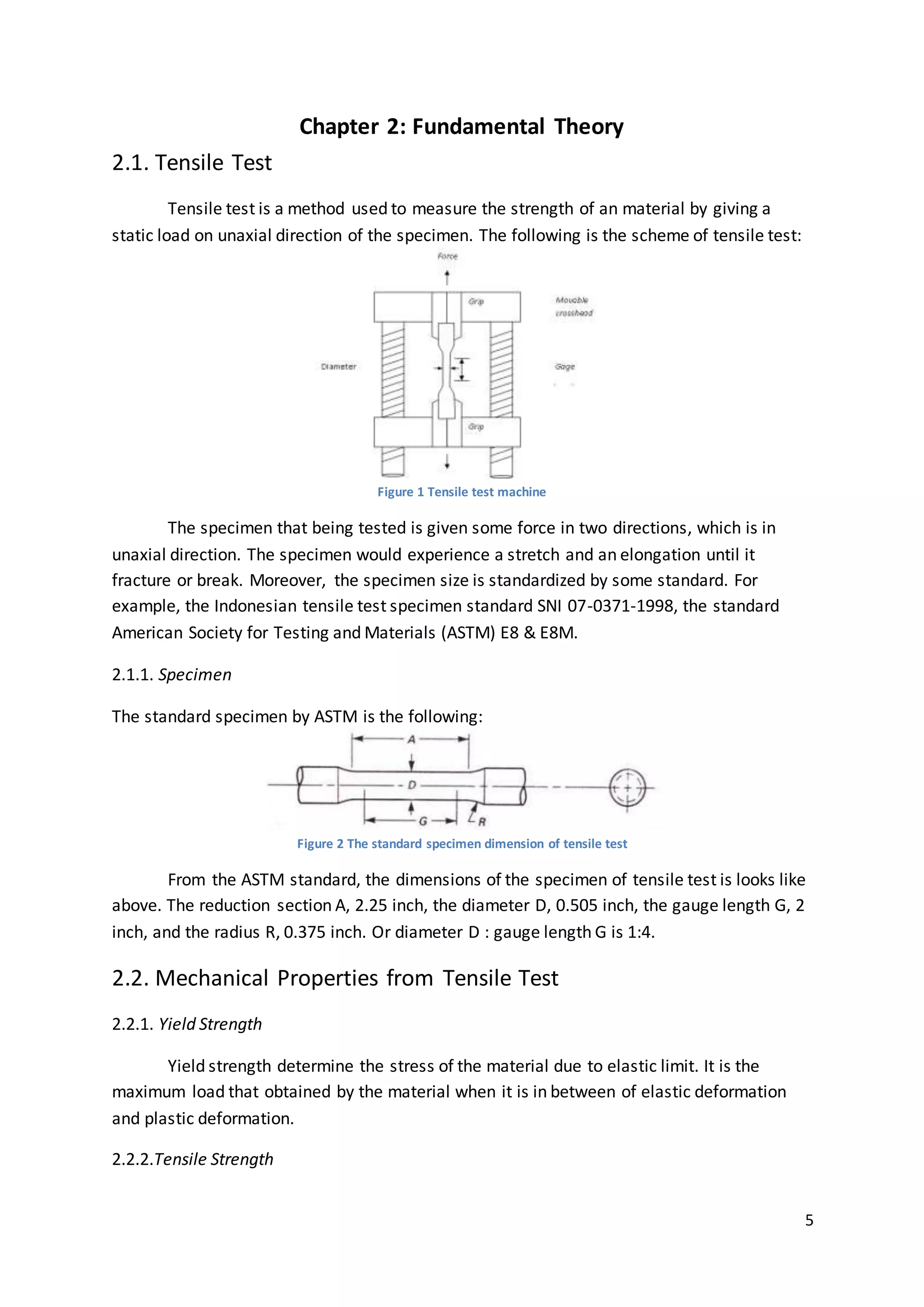 Lab report engineering materials lab - tensile test | DOCX