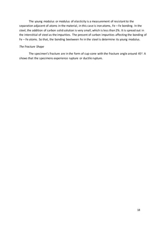 Lab report engineering materials lab - tensile test | DOCX