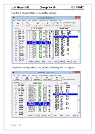 IMPLEMENTING ARITHMETIC INSTRUCTIONS IN EMU 8086 | DOCX