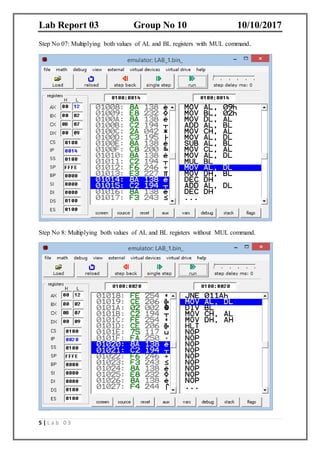 IMPLEMENTING ARITHMETIC INSTRUCTIONS IN EMU 8086 | DOCX