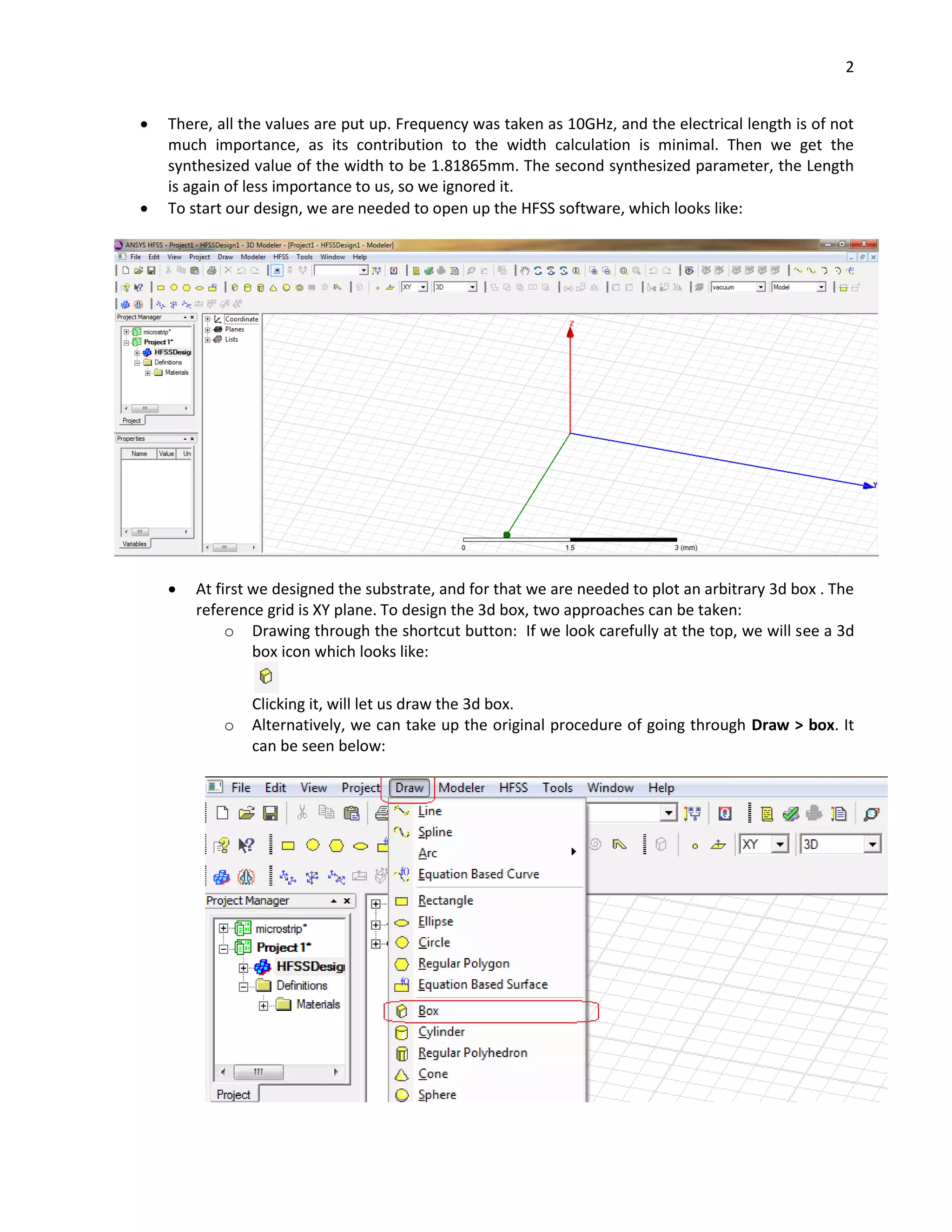Microstrip Transmission line On HFSS , all reports S parameters , impedance , electric vector ...