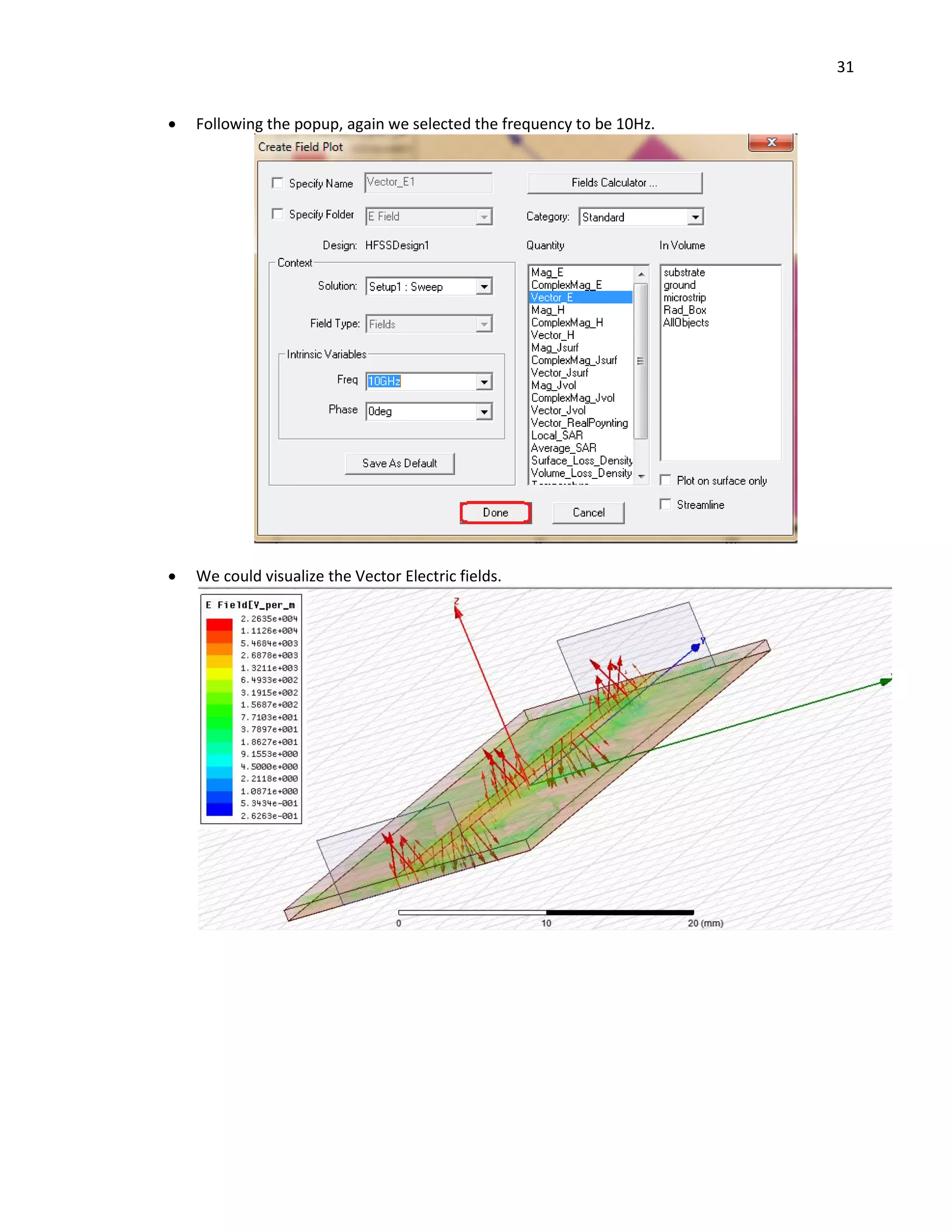 Microstrip Transmission line On HFSS , all reports S parameters , impedance , electric vector ...