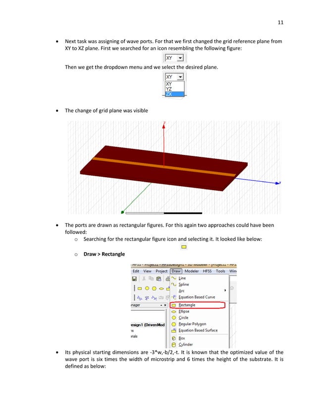 Microstrip Transmission line On HFSS , all reports S parameters , impedance , electric vector ...