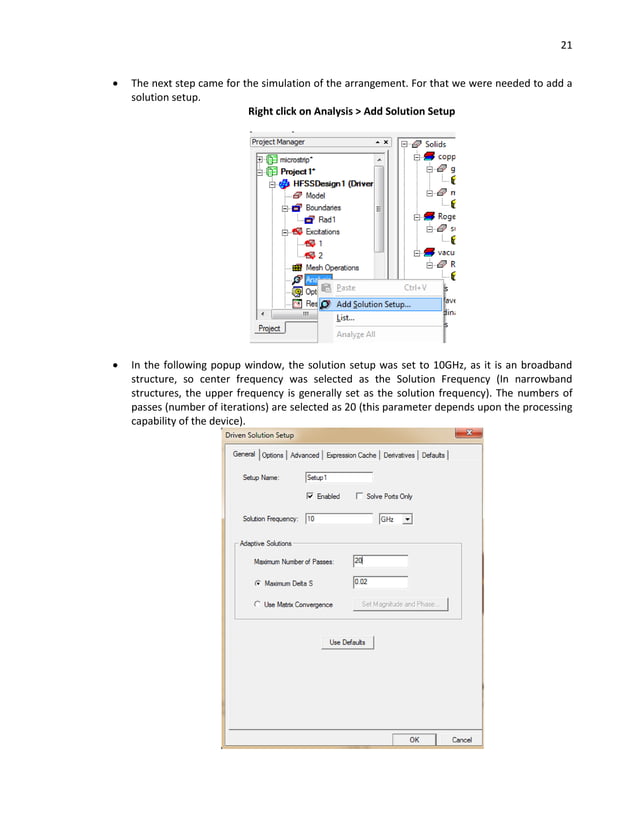 Microstrip Transmission line On HFSS , all reports S parameters , impedance , electric vector ...