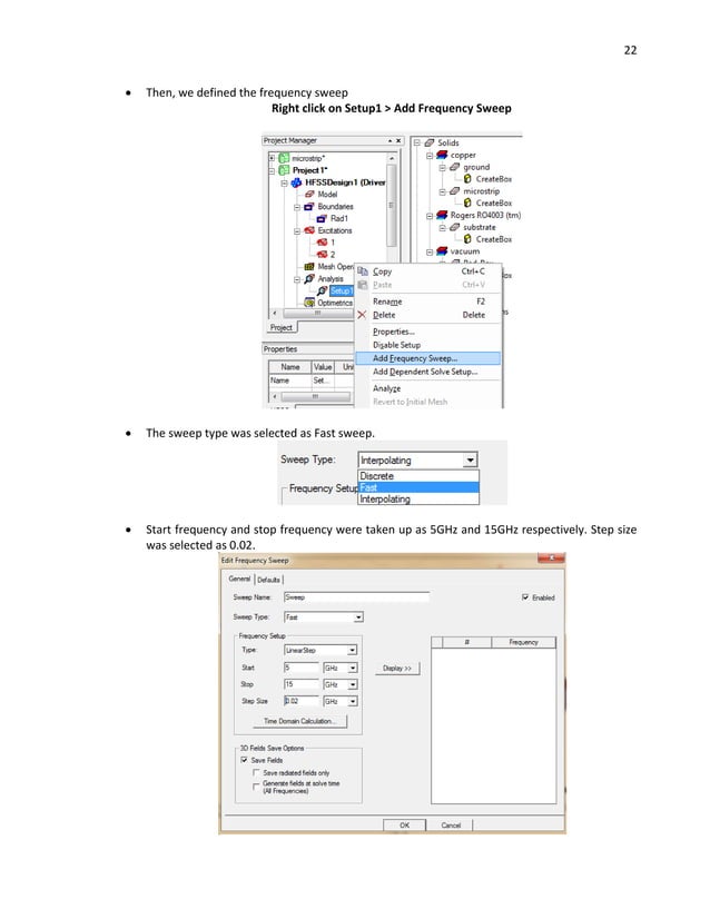 Microstrip Transmission line On HFSS , all reports S parameters , impedance , electric vector ...