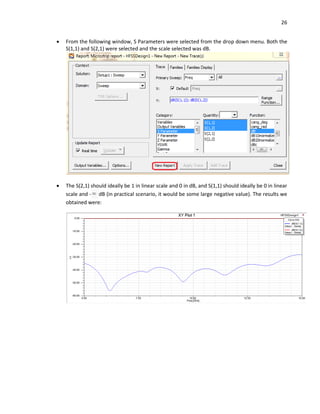 Microstrip Transmission line On HFSS , all reports S parameters ...
