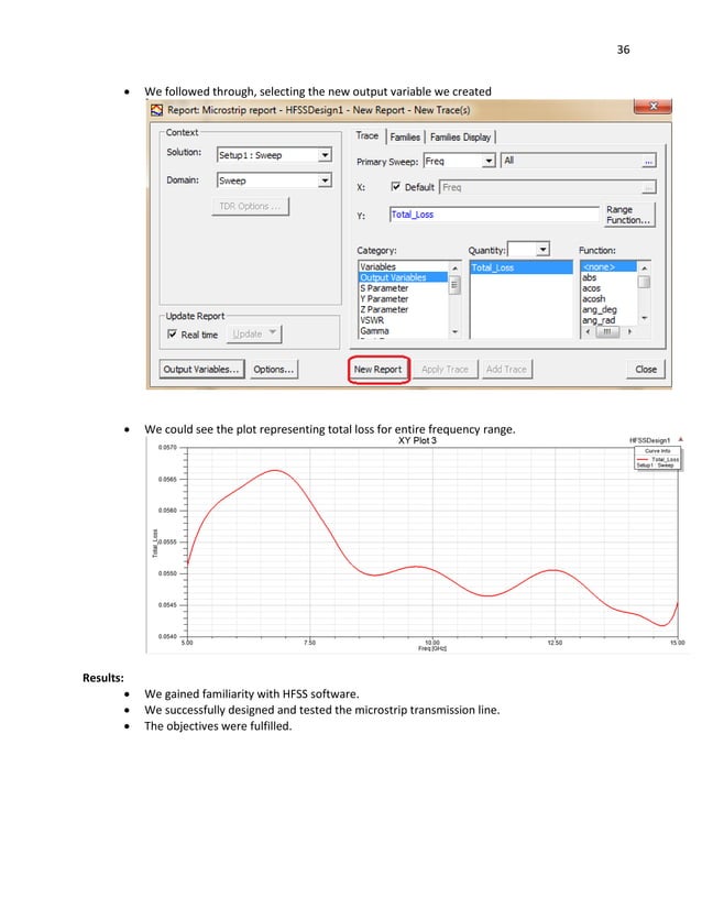 Microstrip Transmission line On HFSS , all reports S parameters ...