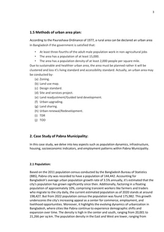 A Study of Urban Area Plan for Pabna Municipality | PDF
