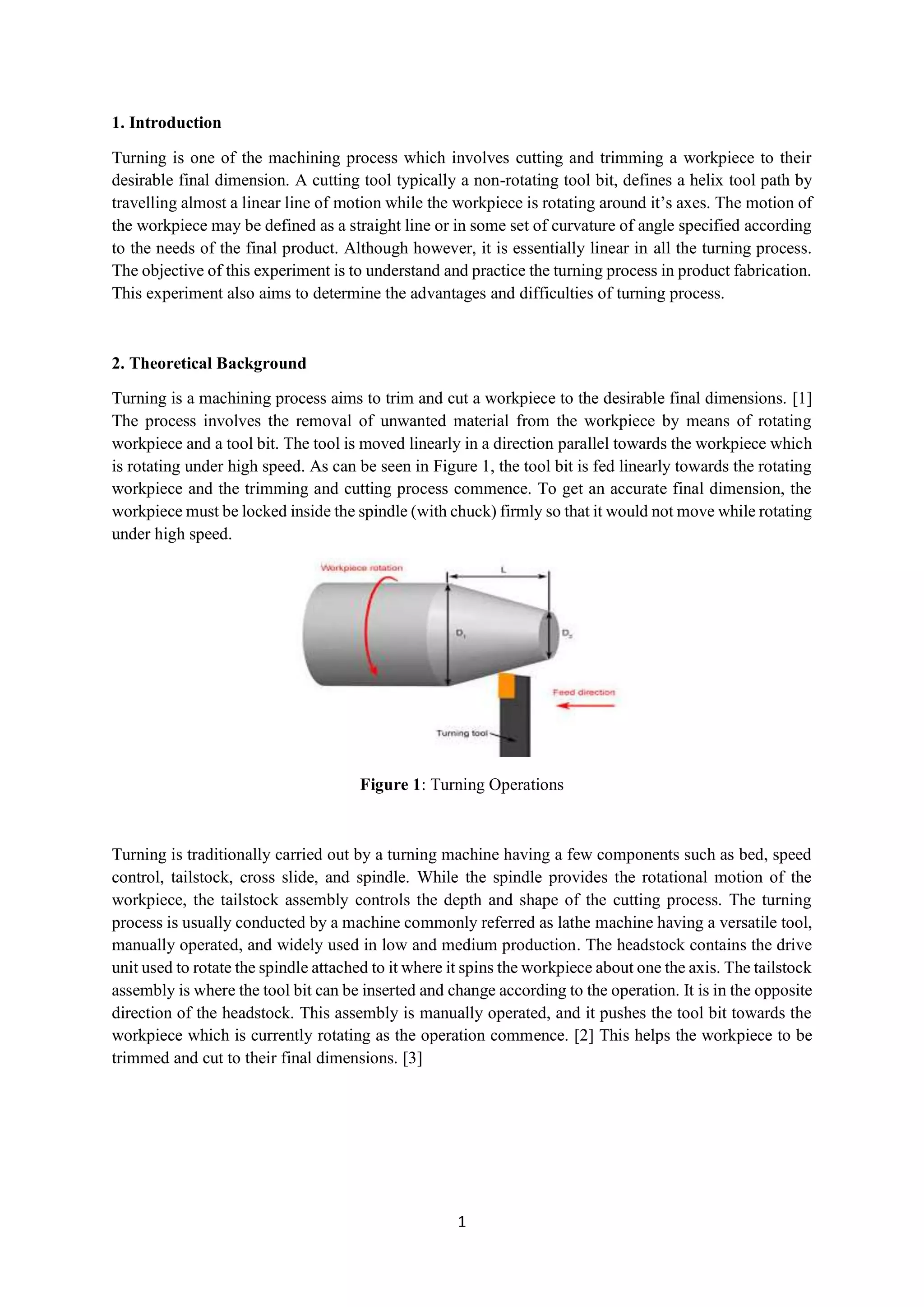 Lab report 1 turning | PDF