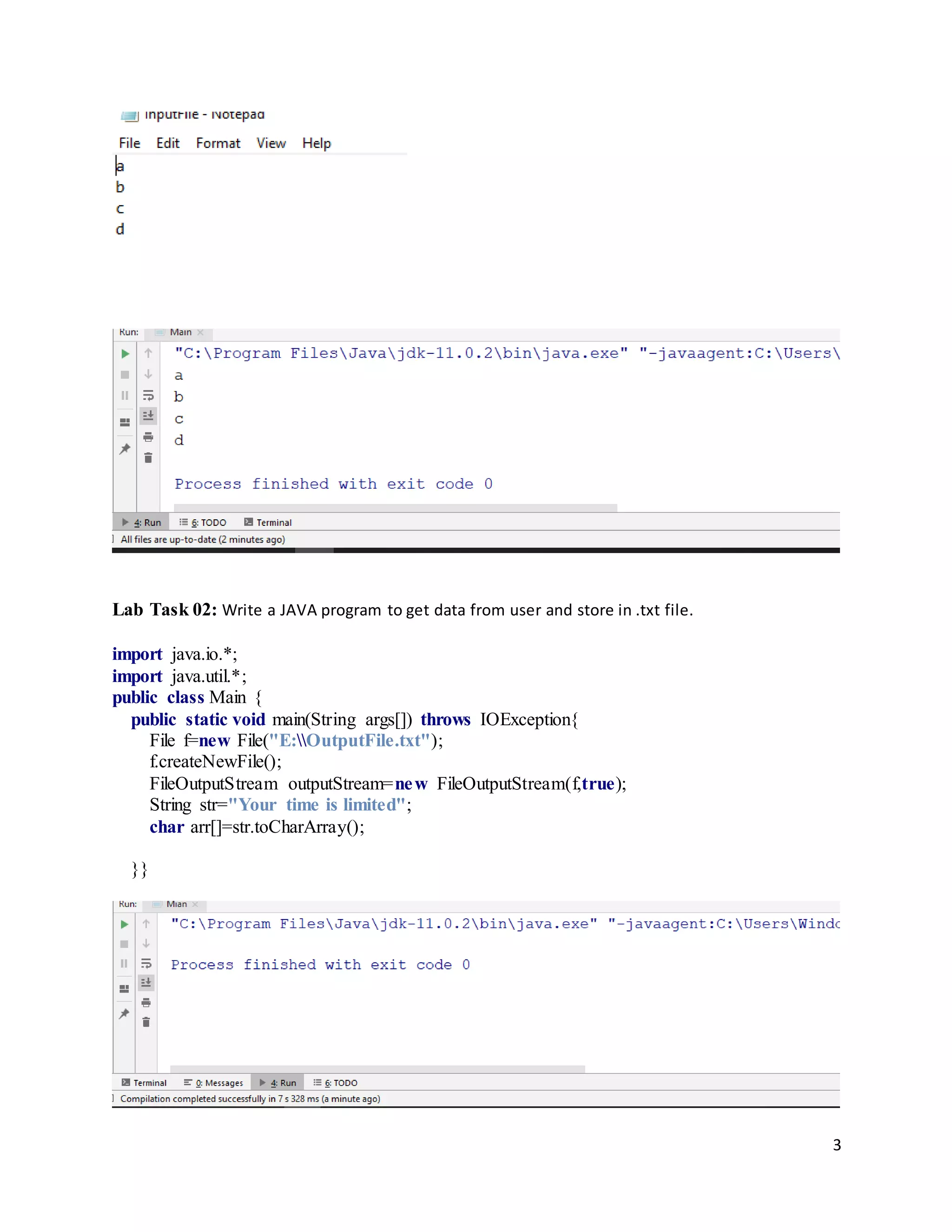GUI design using drag and drop feature of IDE(Net beans), • File IO | DOCX