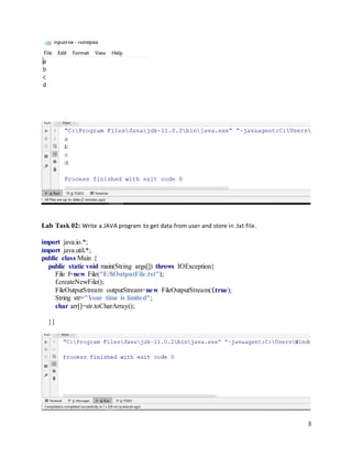 GUI design using drag and drop feature of IDE(Net beans), • File IO | DOCX